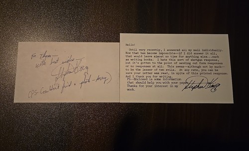 Set Of Stephen King Signed Postcard Fan Letters & Concert Pass | eBay