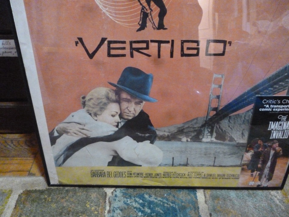Very RARE! VERTIGO - ORIGINAL 1987 MOVIE POSTER - ALFRED HITCHCOCK ...