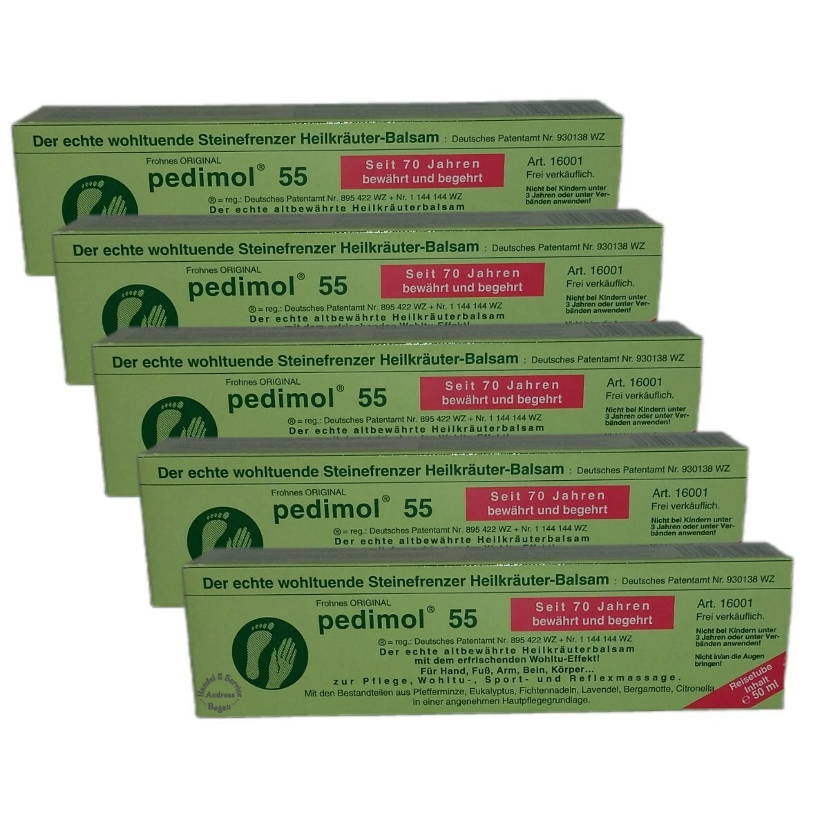 Frohnes Original Pedimol 55 Heilkräuter - Balsam >> 5 x 50ml
