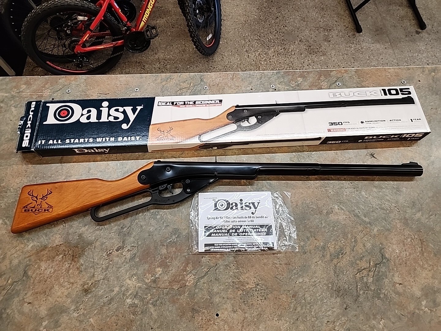 Daisy Youth Model 105 Buck Spring-Air 29.8" BB Rifle Gun Brown Black ...