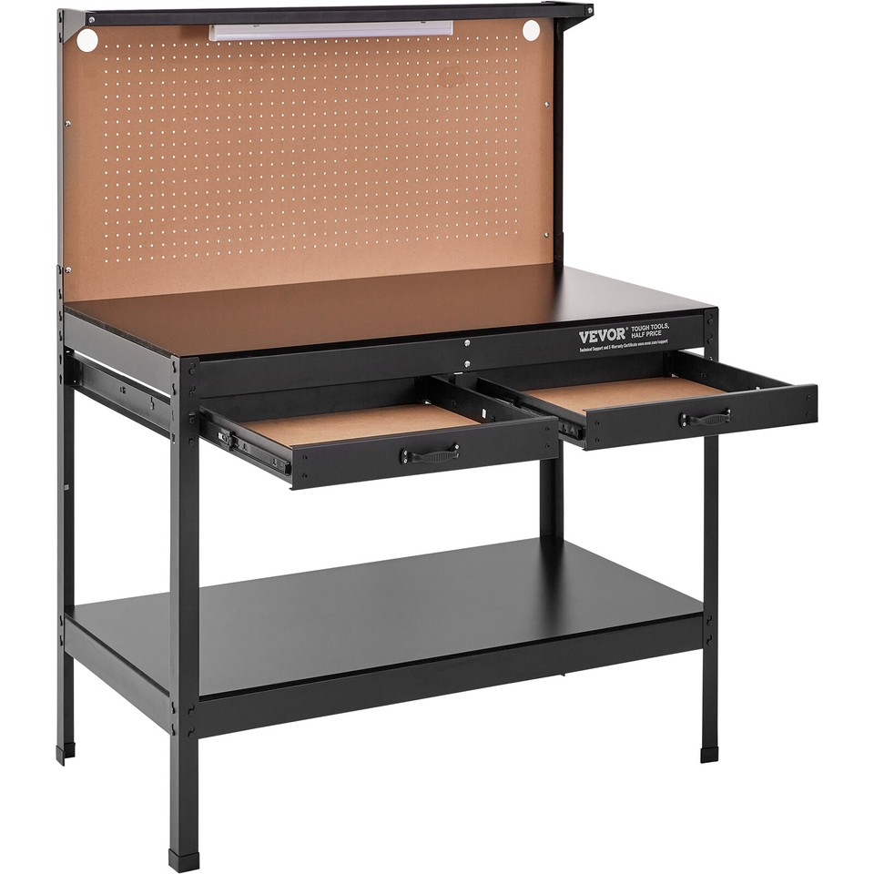VEVOR Multifunctional Workbench 48x24" with Pegboard Worktable w/ Power ...