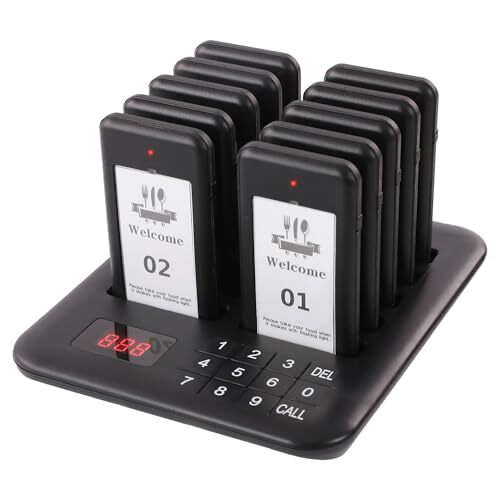 Restaurant Pager System, 10 Wireless Pagers, Touch Keyboard Calling ...