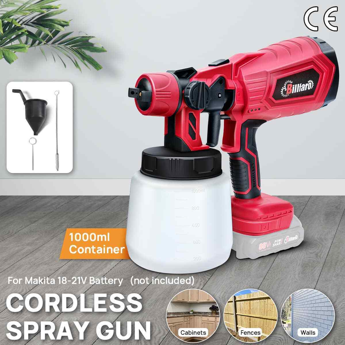 800/1000ML Cordless High Pressure Spray Gun Paint Sprayer For Makita ...