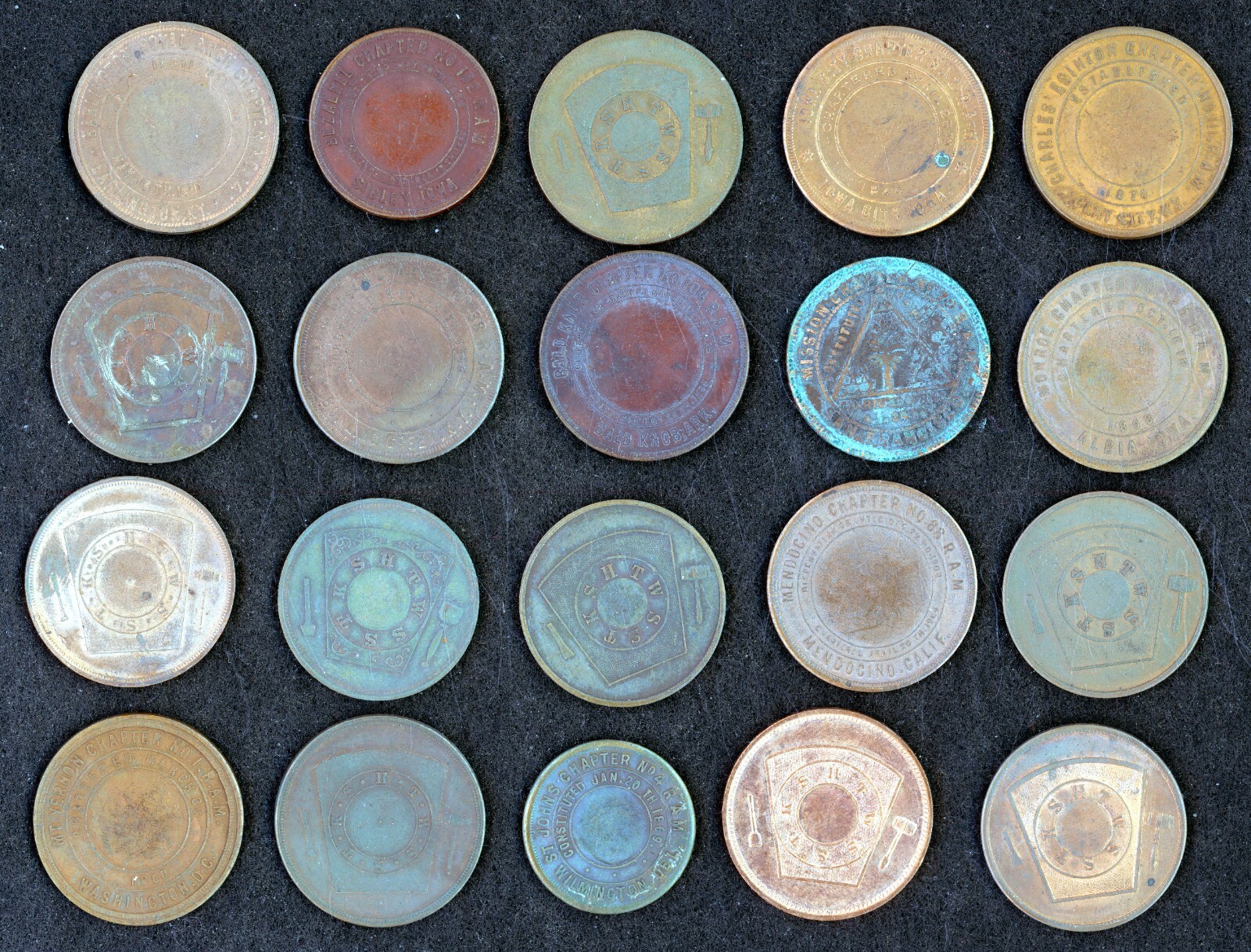 Masonic One Penny Tokens Lot of 20 | eBay