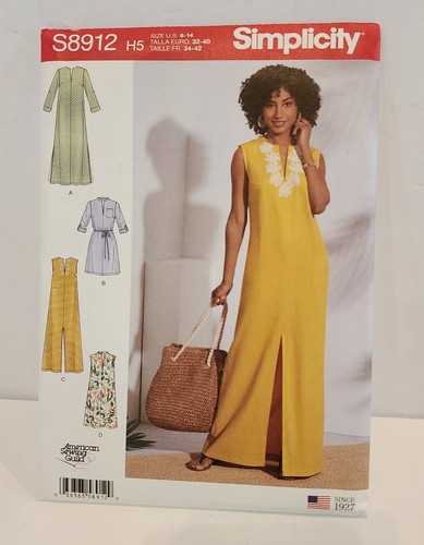 Simplicity S 8912 Womens Dress long short Sewing Pattern Uncut sz 6-14 ...