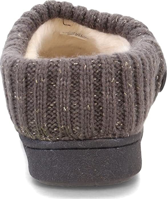 Clarks Grey Knitted Collar Winter Clog Rounded Closed Toe Slippers | eBay