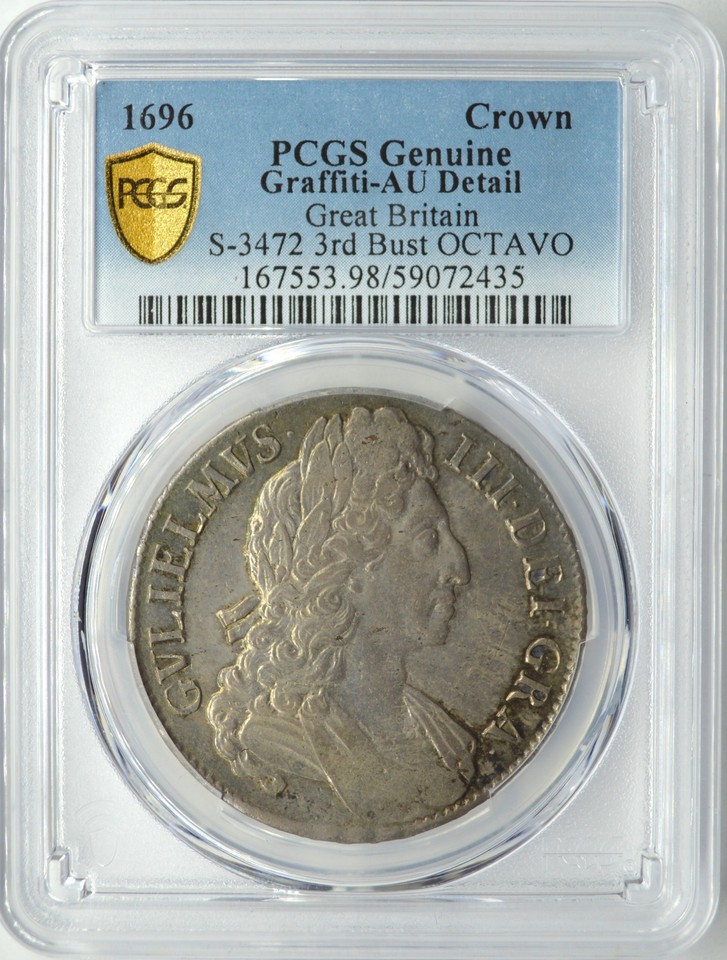 1696 GREAT BRITAIN 1 CROWN S-3472 OCTAVO PCGS AU | eBay