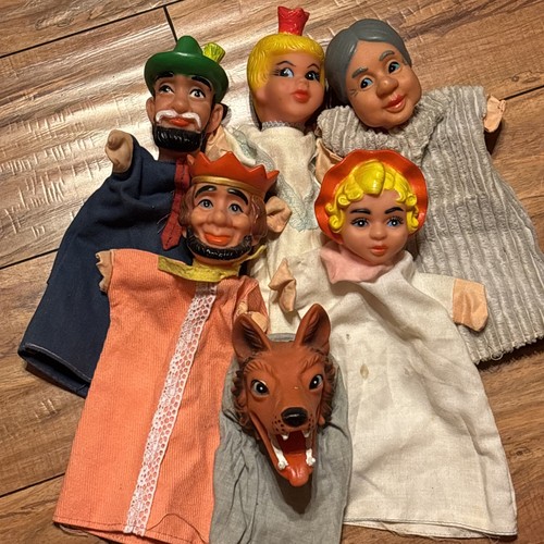 Rubber Head Fairy Tale Puppets Lot of 6 Little Red Riding Hood Crew | eBay