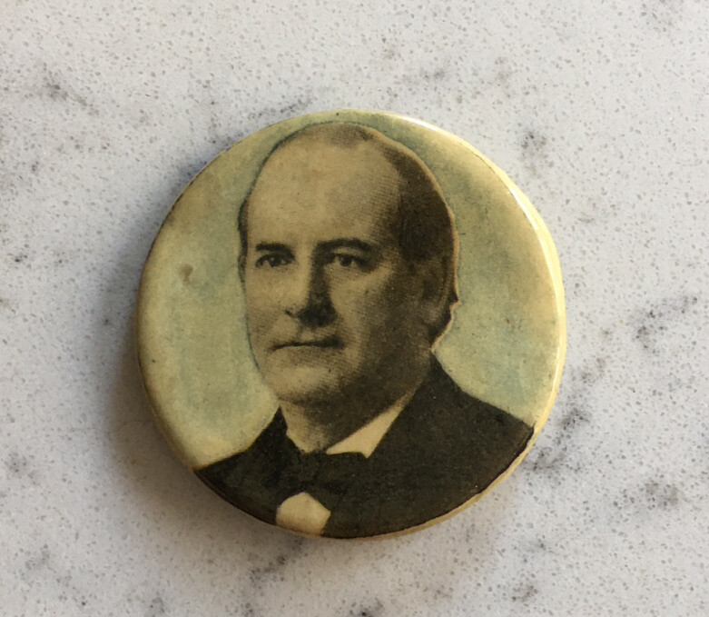 WILLIAM JENNINGS BRYAN PINBACK CAMPAIGN POLITICAL BUTTON PIN 1.3/4 IN ...
