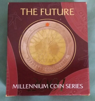 2001 Silver Millennium Coin Series $10.00 "The Future" proof coin bi ...
