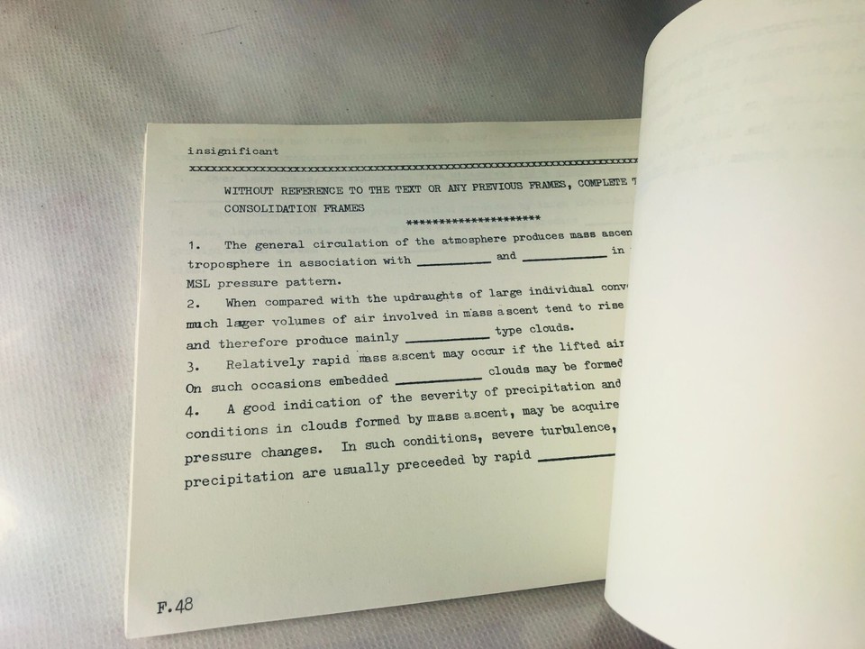 Aircraft Meteorology 2nd Issue November 1975 Part Three Frames Book ...