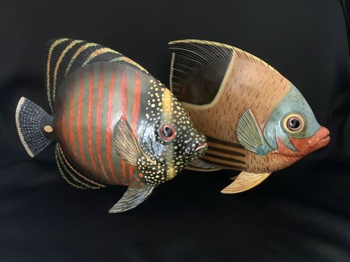 Fish Figurines Tropical Decor Nautical Decoration Beach Coastal Hand ...