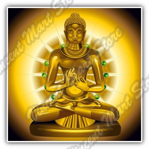 Buddha Gold and Emeralds Statue Car Bumper Vinyl Sticker Decal 4.6" | eBay