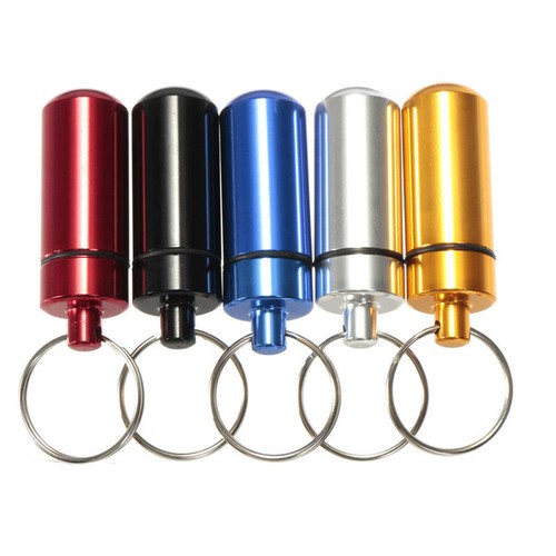 STASH PILL BOX CASE CONTAINER KEY RING CHAIN WITH FOR POWDER PILLS ...