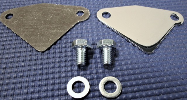 SMALL BLOCK SBC CHEVROLET CHEVY INTAKE CHROME EGR BLOCK OFF PLATE SET ...