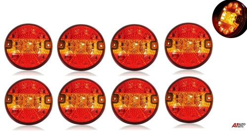8x 5.5" Rear Round Hamburger Led Tail Lights Lamp Flush Fit Slim ...