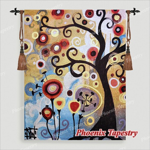 LARGE June Tree Fine Art Tapestry Wall Hanging, Tree of Life Cotton 100 ...