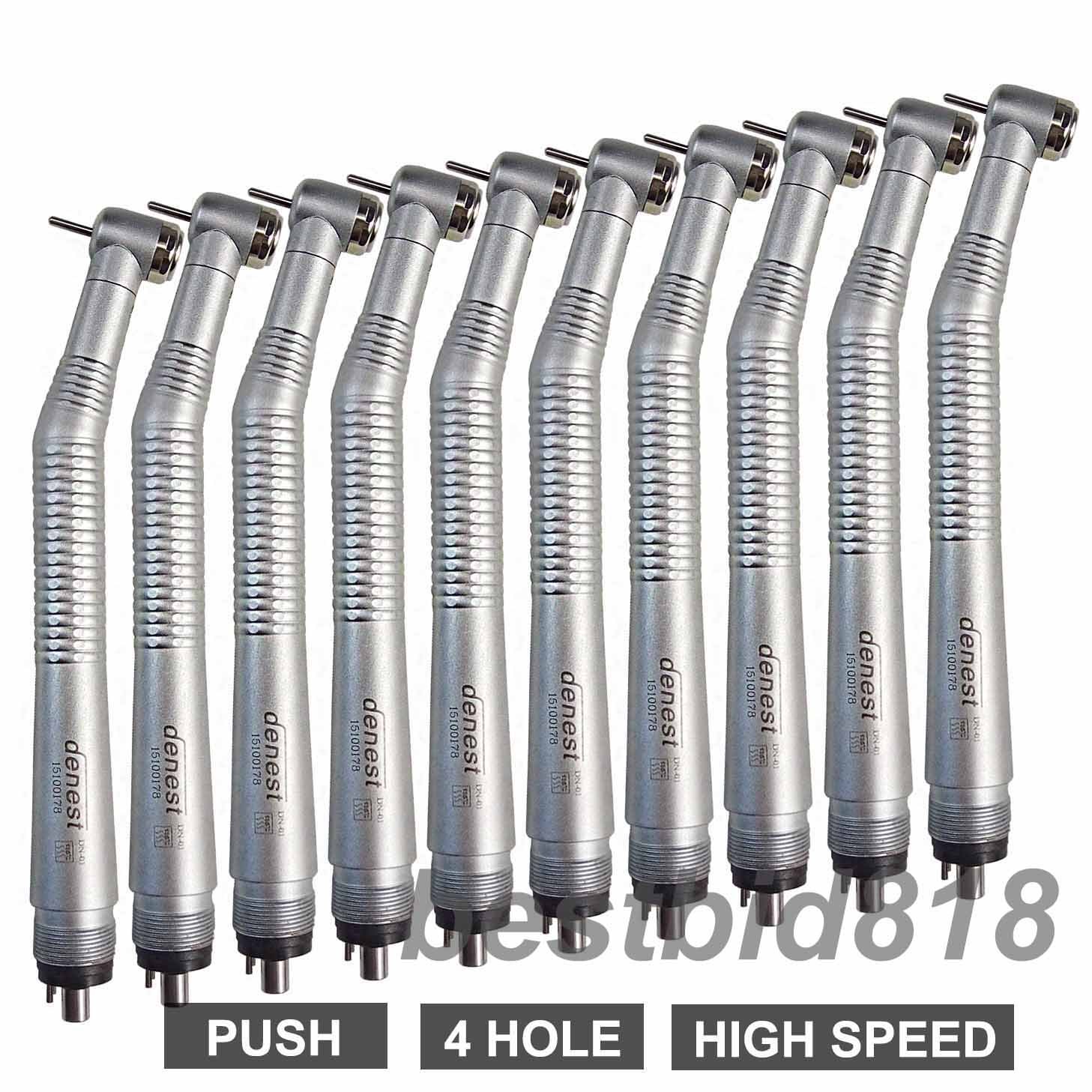 10Pcs Dental High Speed Handpieces Push Button Type 4 Holes Turbine NSK ...