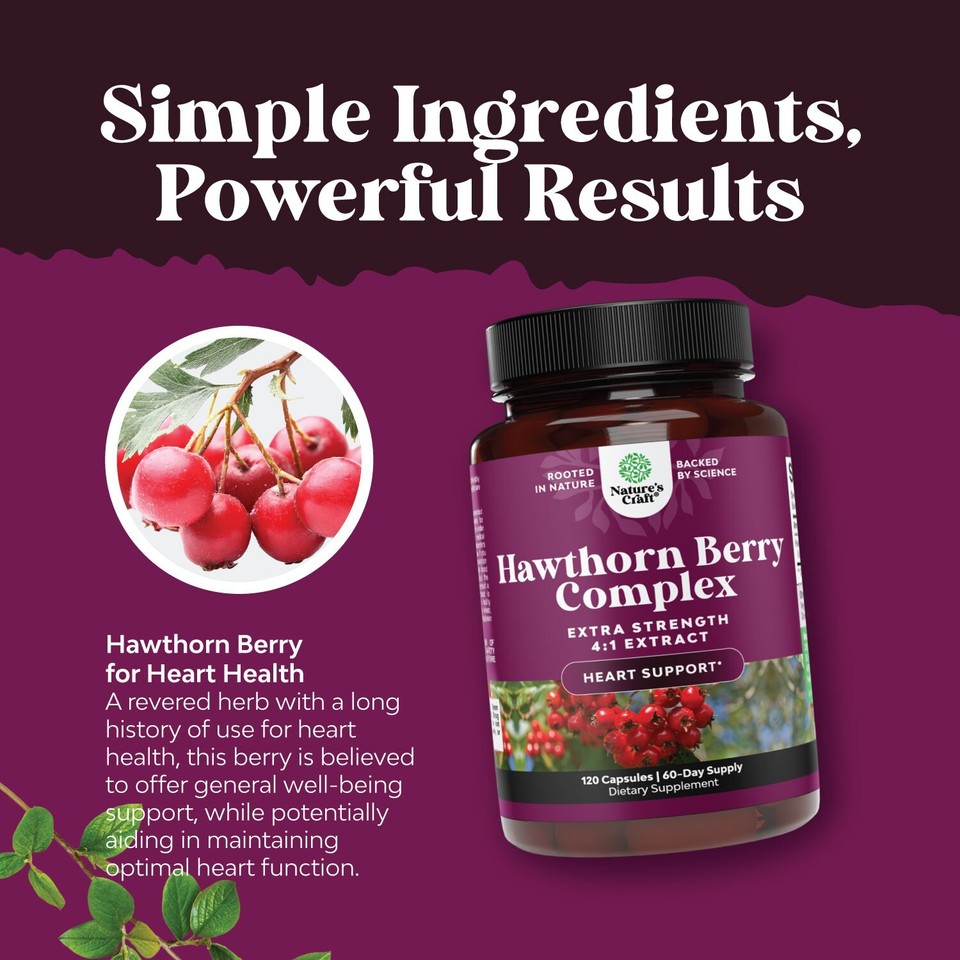 Extra Strength Hawthorn Extract Capsules - For Digestion and Heart ...