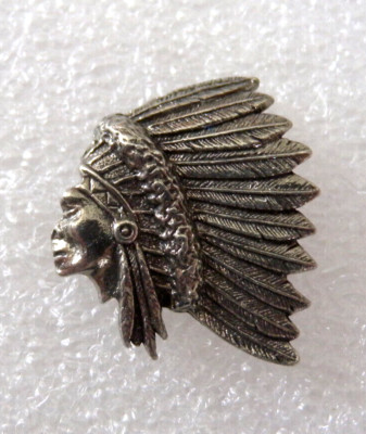 Native America Chief Silver Tone Lapel Hat Pin Badge | eBay
