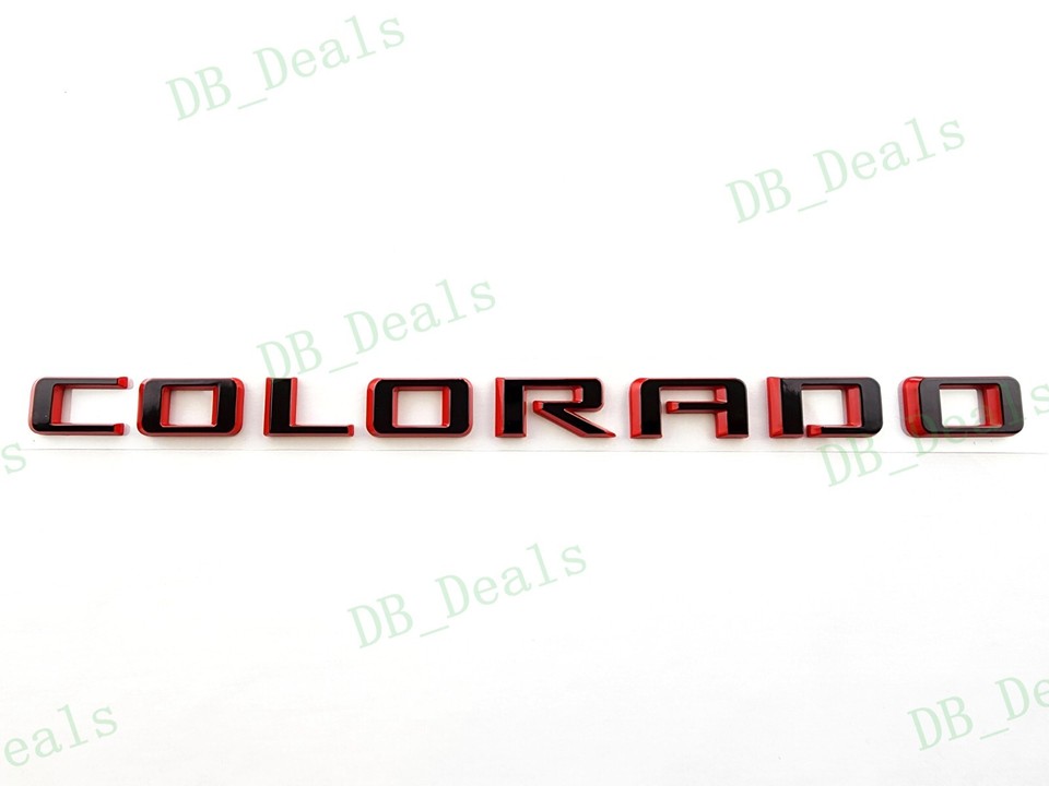 3PCS Gloss Black Red Door Rear Colorado Emblems Letters Badges 2023 ...