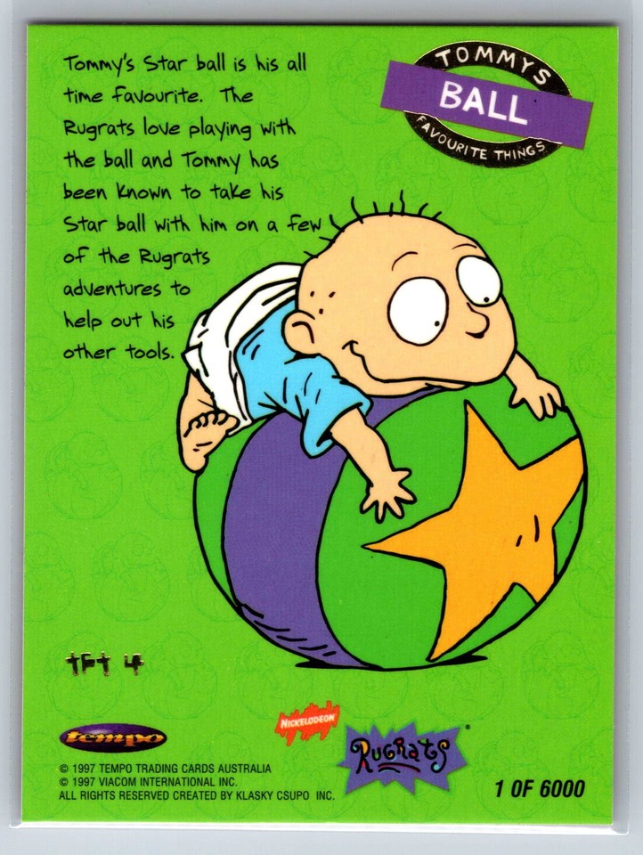 1997 Tempo Rugrats Tommy's Favourite Things Ball #/6000 #TFT4 | eBay