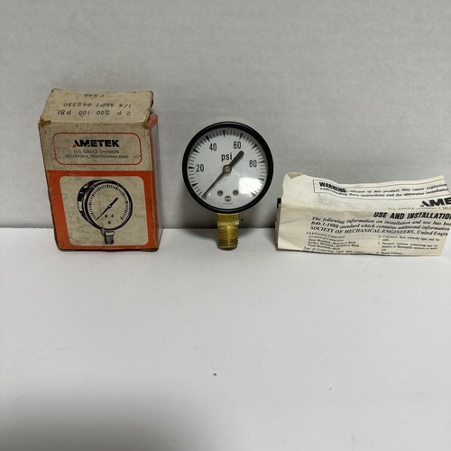 ametek pressure gauge 2” Face 0 To 100 PSI BU-2457-J NOS | eBay