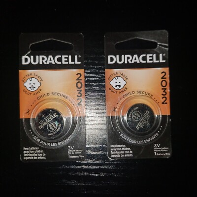 Duracell DL2032 CR2032 3V Lithium 2032 Battery Fresh Dated Mar-2032 (2 ...