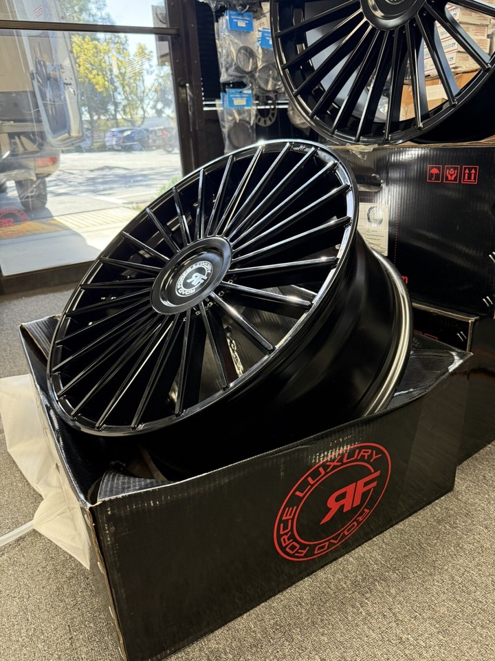 22" Staggered Road Force Wheels RF22 Gloss Black Rims 22x9 & 22x10.5 5x112 | eBay
