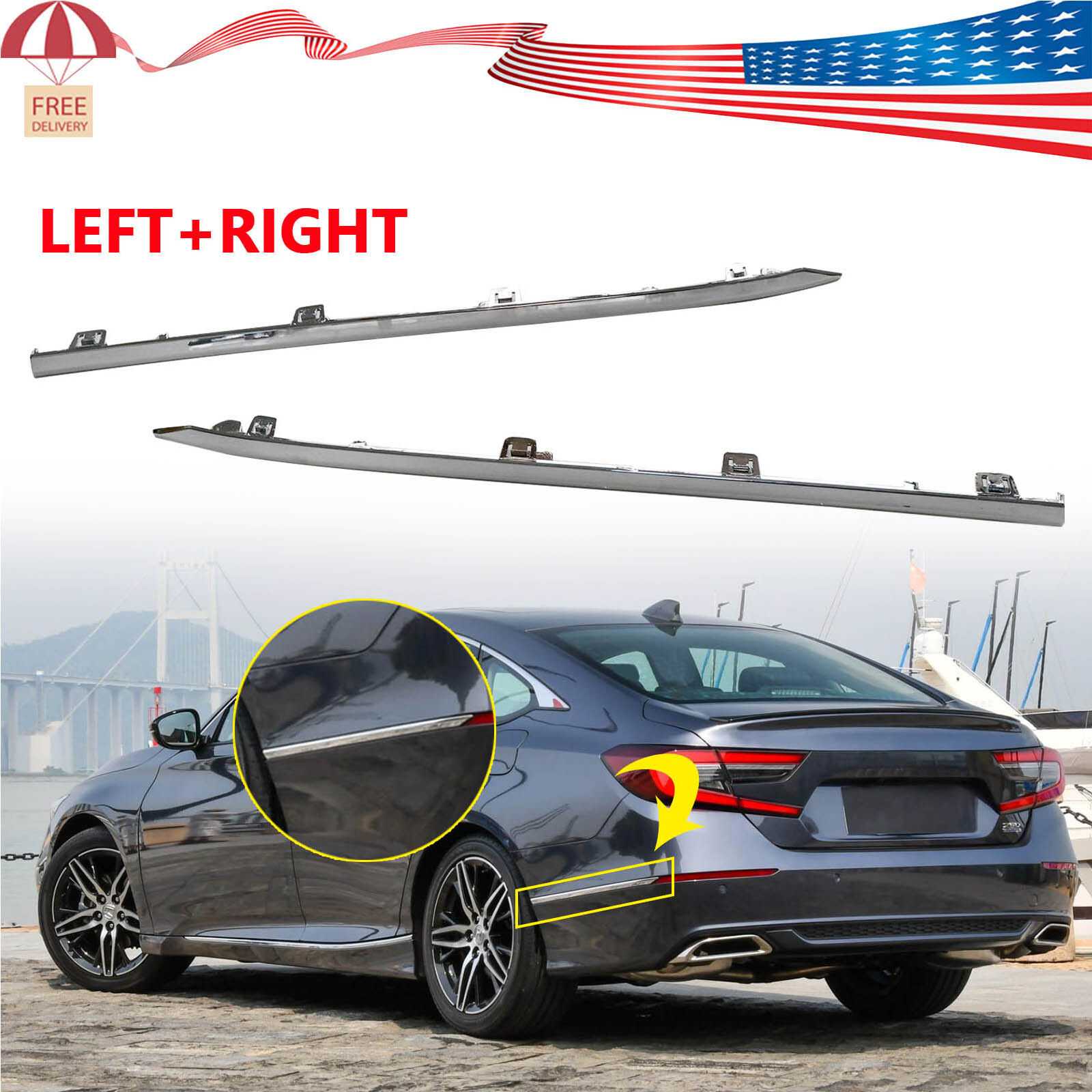 For Honda Accord 2018-2022 Driver Side Bumper Cover Molding | Rear ...