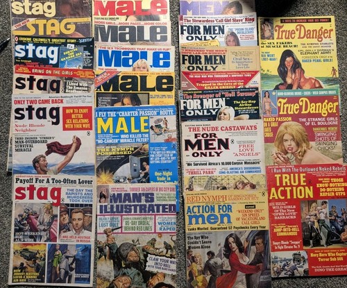 VTG 1960s & 70s Lot Of 21 Pulp Magazines For Men, Stag, True, Male ...