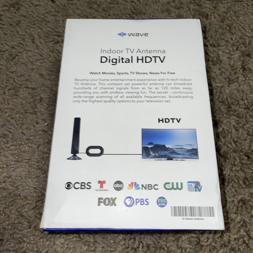 Wave Max Indoor TV Antenna 4K Ultra HD Signal Booster No Subscriptions ...