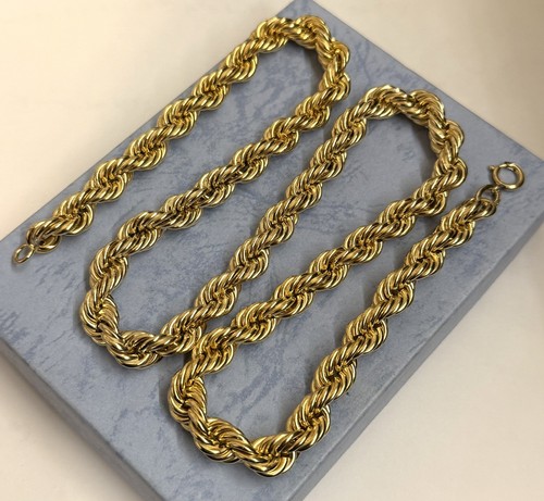 LOOK HUGE! 50g! 9.3mm 12k Gold Filled Rope Necklace THICK Chain 24” GF ...