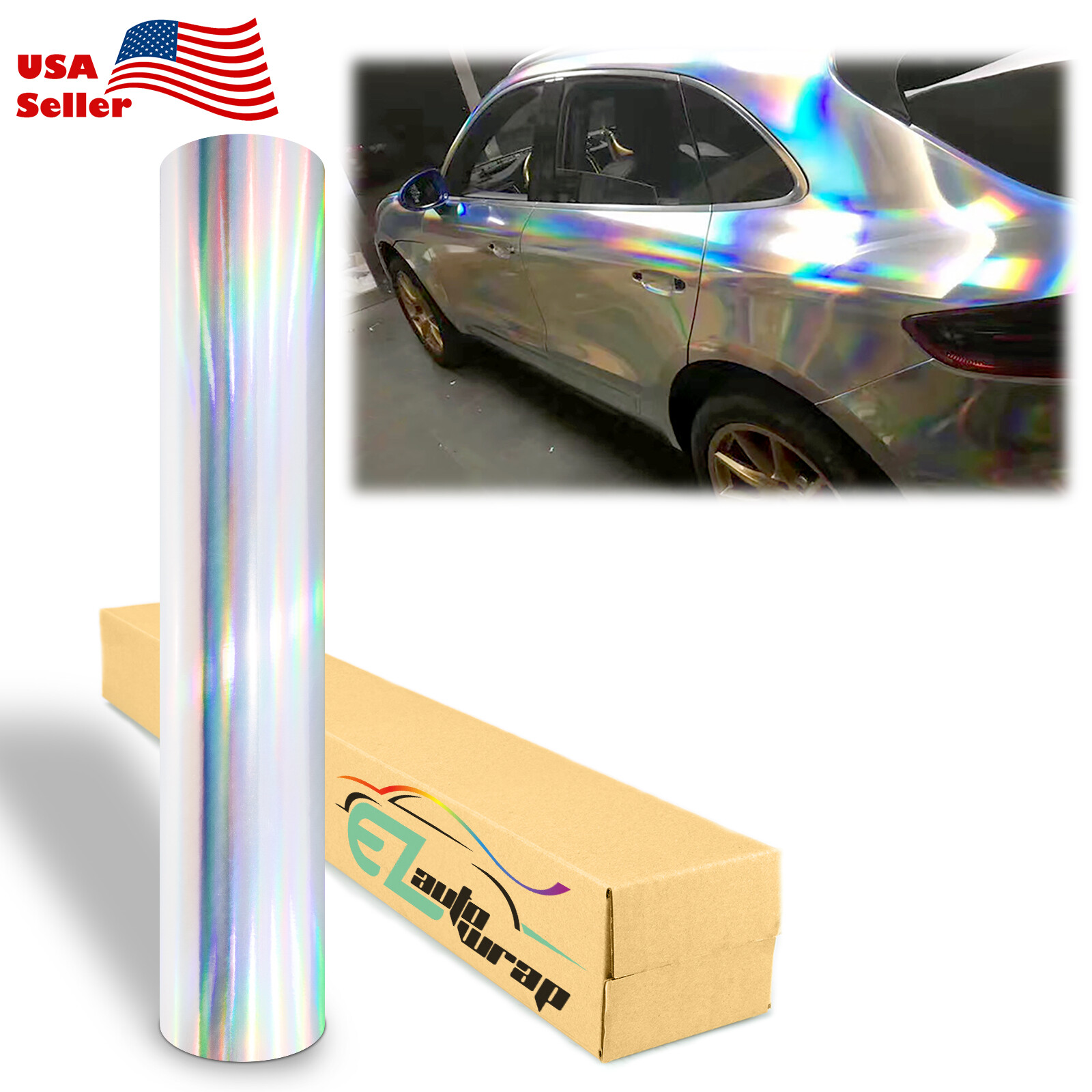 Holographic Rainbow Neo Chrome Car Vinyl Wrap Sticker Decal Air Bubble ...