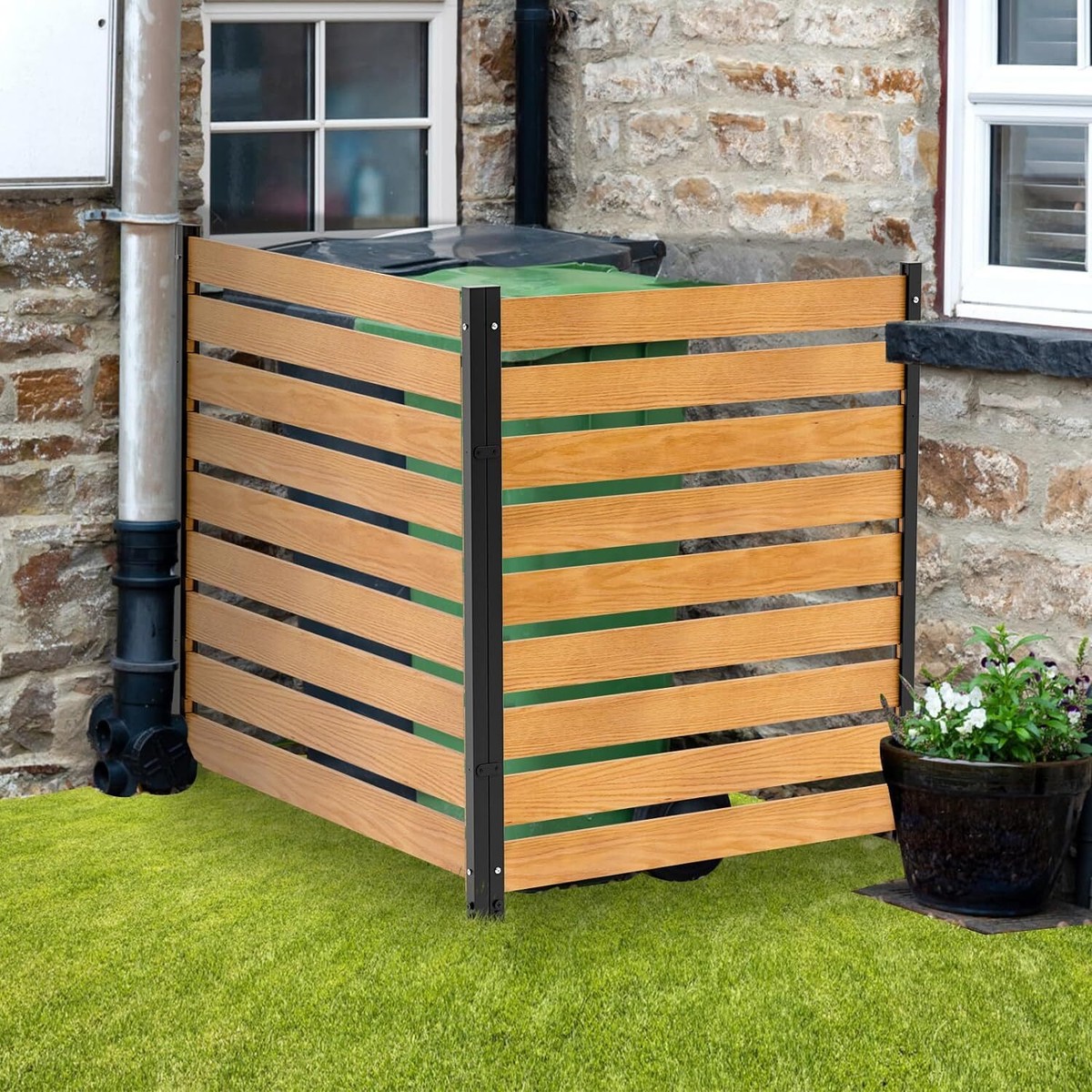 Privacy Fence For Trash Cans Trash Bins Fence Willow Wheelie Bin