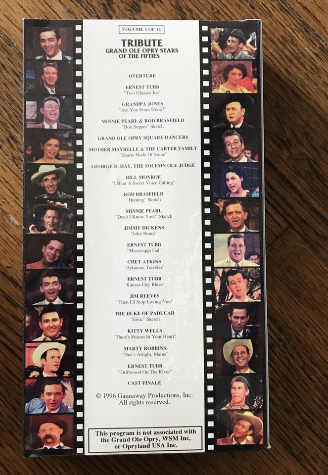 Ernest Tub -Grand Ole Opry Stars Of The 50’s VHS Volume 5 | eBay