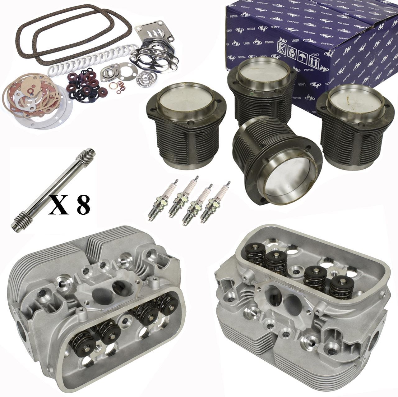1914cc Air-cooled VW Bug Engine Rebuild Kit | Top End GTV-2 Heads ...