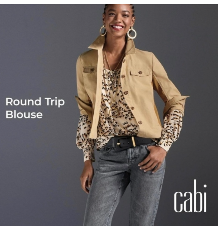 Cabi New NWT Round Trip Blouse #4335 Safari print XS - XL Was $99 | eBay