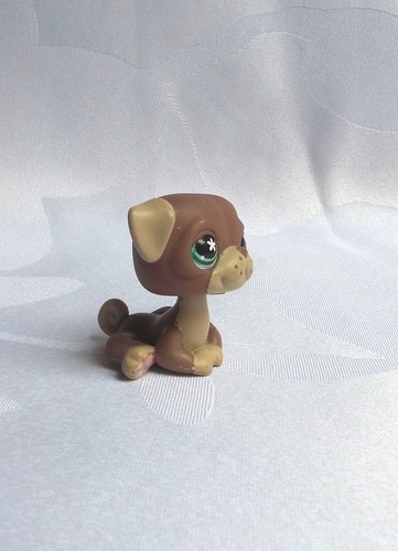 LITTLEST PETSHOP LPS #889 HASBRO DOG CHIEN CARLIN MARRON BEIGE YEUX ...