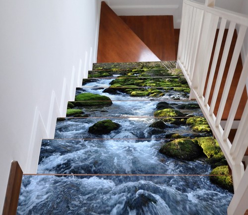 3D Dark Green Moss A027 Stair Risers Decoration Photo Mural Vinyl ...