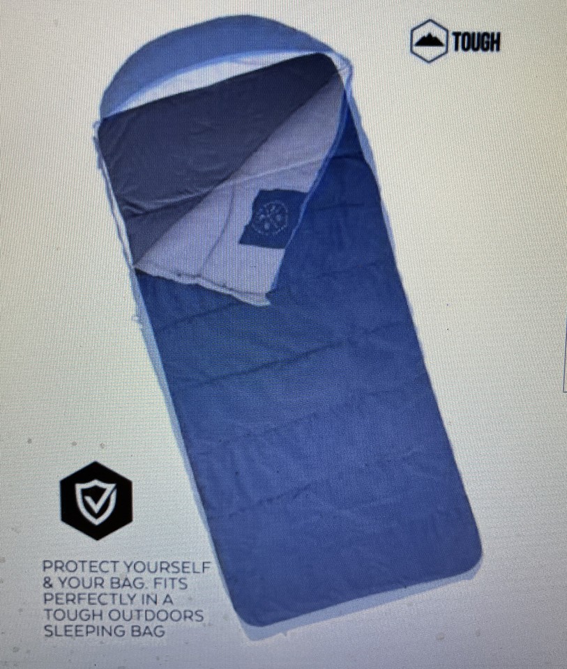 Tough Outfitters Blue Sleeping Bag Liner 37"x85" Breathable ...