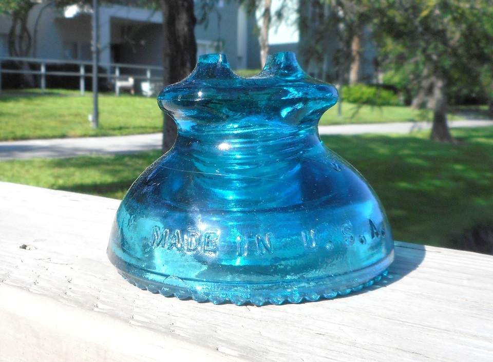 NICE BLUE AQUA CD 241 HEMINGRAY GLASS INSULATOR (A) | eBay