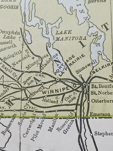 1897 Train Route Map Western Canada Assiniboia ☆ all Railroad Lines ...