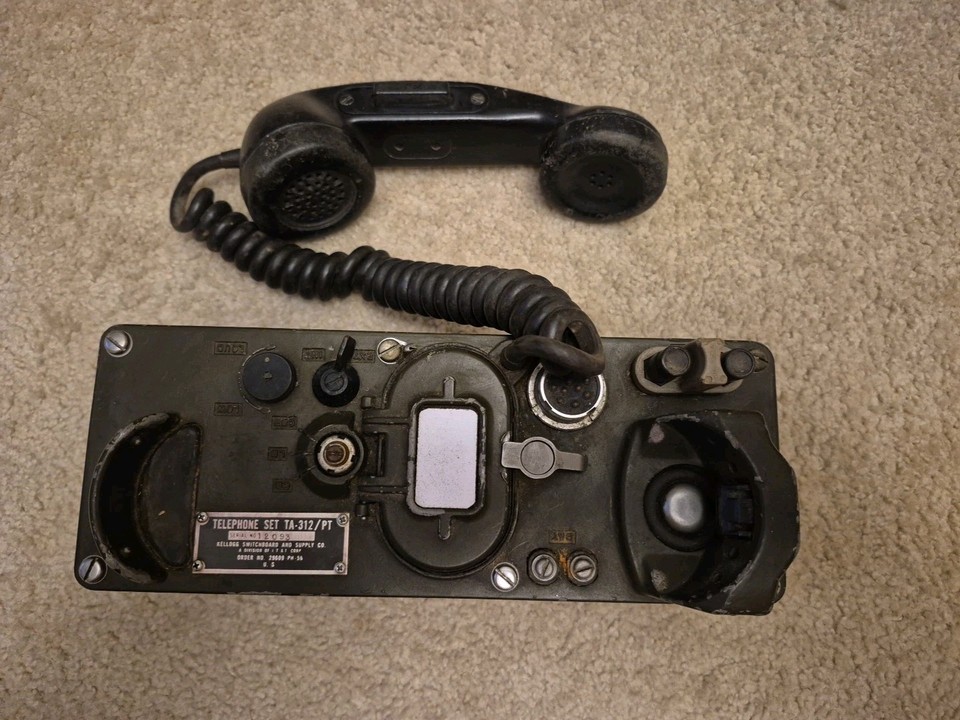 US Army Field Telephone Set TA-312/PT Vintage Military Radio Phone With ...