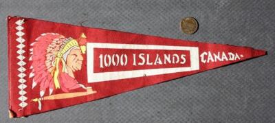 1940-50s Era Canada 1000 Islands Native Indian Chief & Peace Pipe felt ...