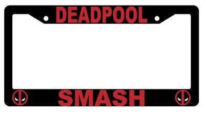 Black Deadpool Smash License Plate Frame Auto Accessory | eBay