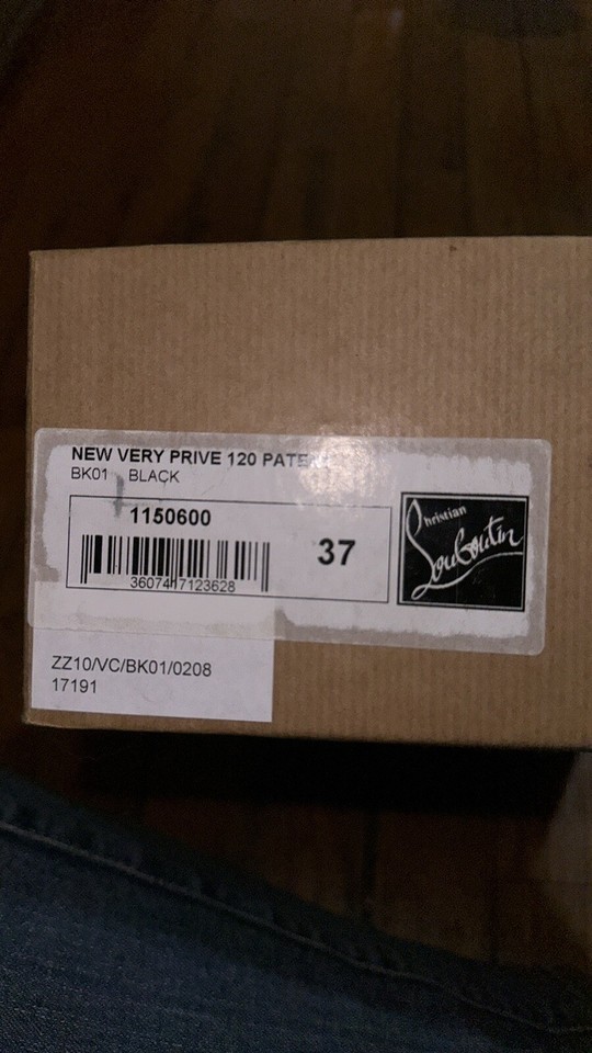 Christian Louboutin Open Toe Very Price 120 Patent Black UK37 US6.5 | eBay