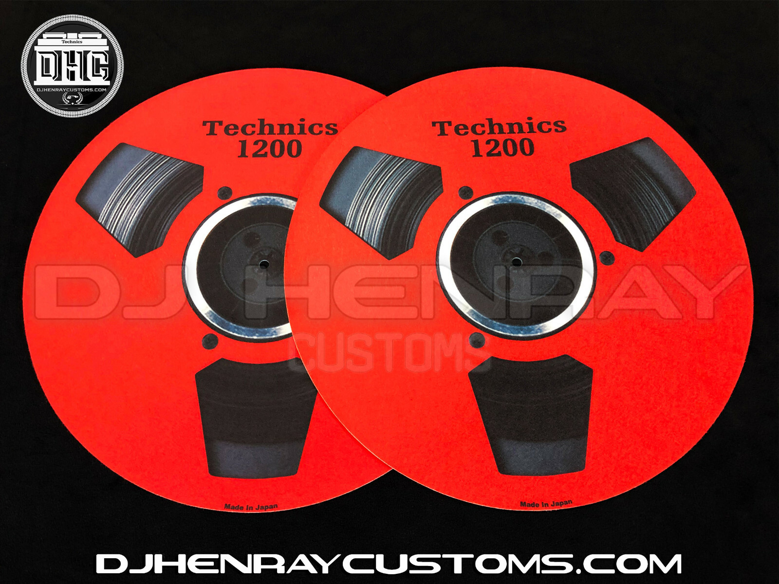 Technics Red blac Reel 2 Reel Dj Slipmats sl1200's mk2 mk5 m3d m5g any ...