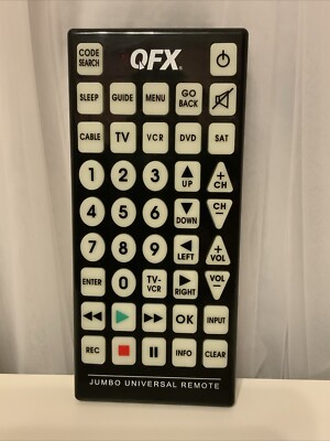 QFX Universal Jumbo Remote Control REM- Glow In Dark Buttons TV VCR DVD ...