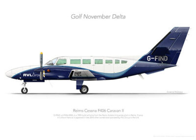 Reims-Cessna F406 G-FIND RVLG - A3+ Profile Print | eBay Australia